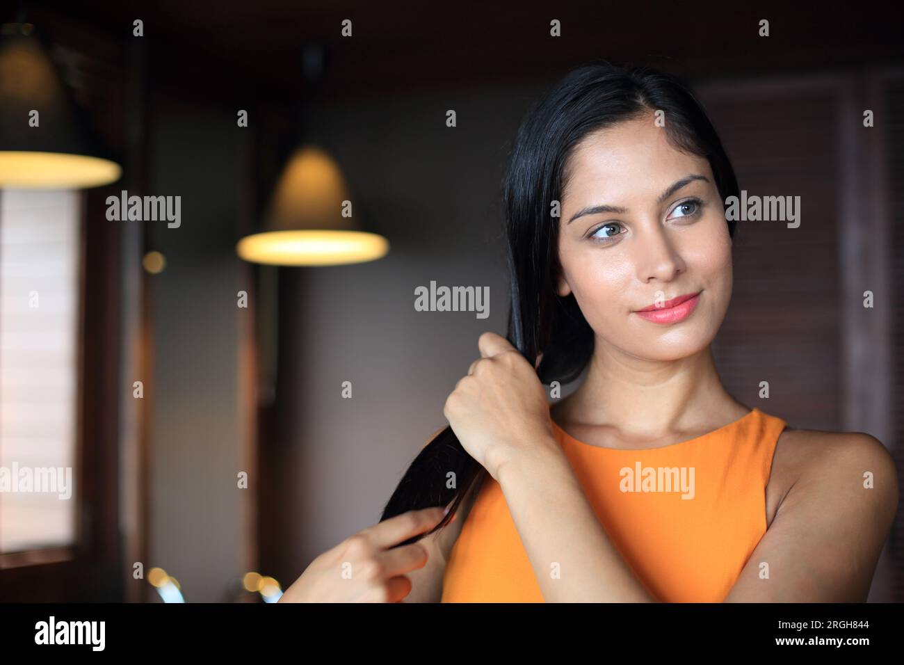 Hands in her hair hi-res stock photography and images - Alamy