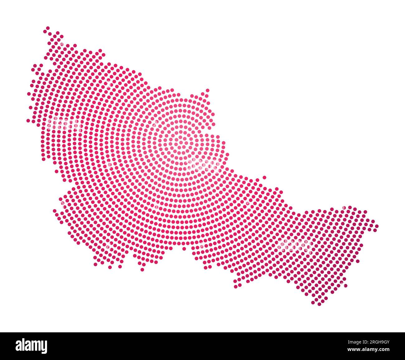 Belle Ile dotted map. Digital style shape of Belle Ile. Tech icon of the island with gradiented ...