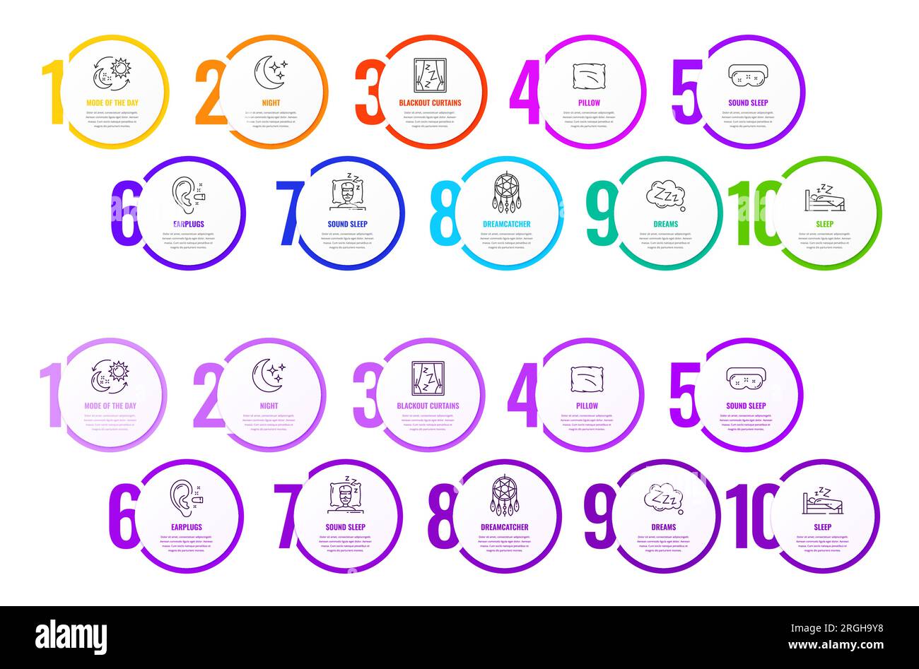 Sleep line infographics. Vector step diagram, process info graphic ...