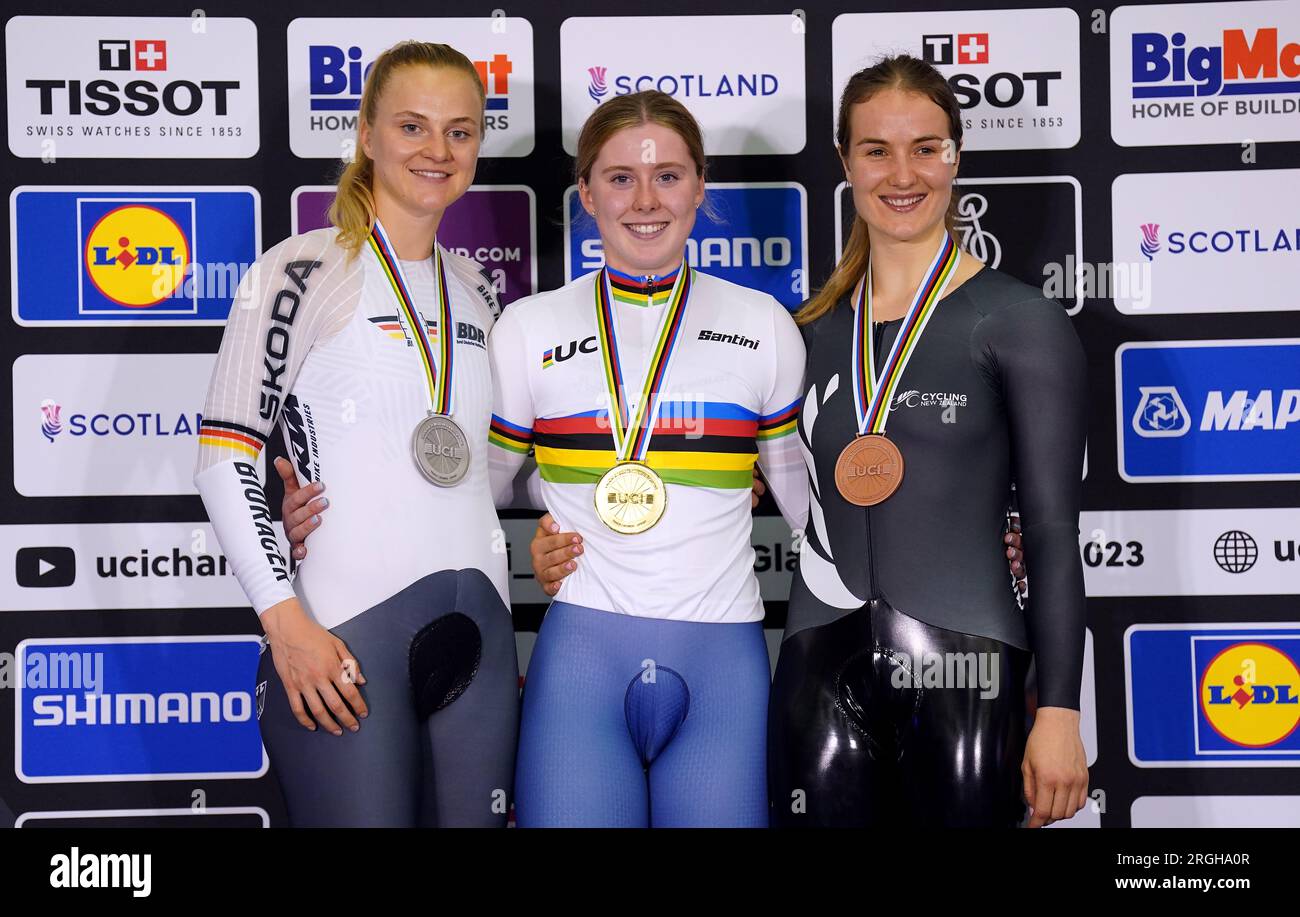 Great Britain’s Emma Finucane (gold), Germany?’s Lea Friedrich (silver ...