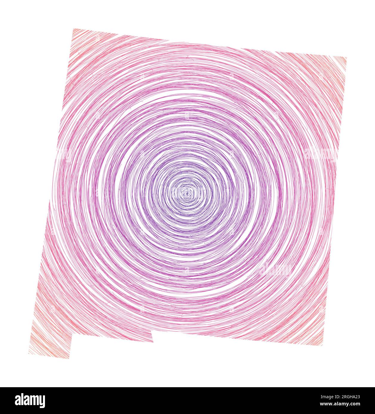 New Mexico map filled with concentric circles. Sketch style circles in ...