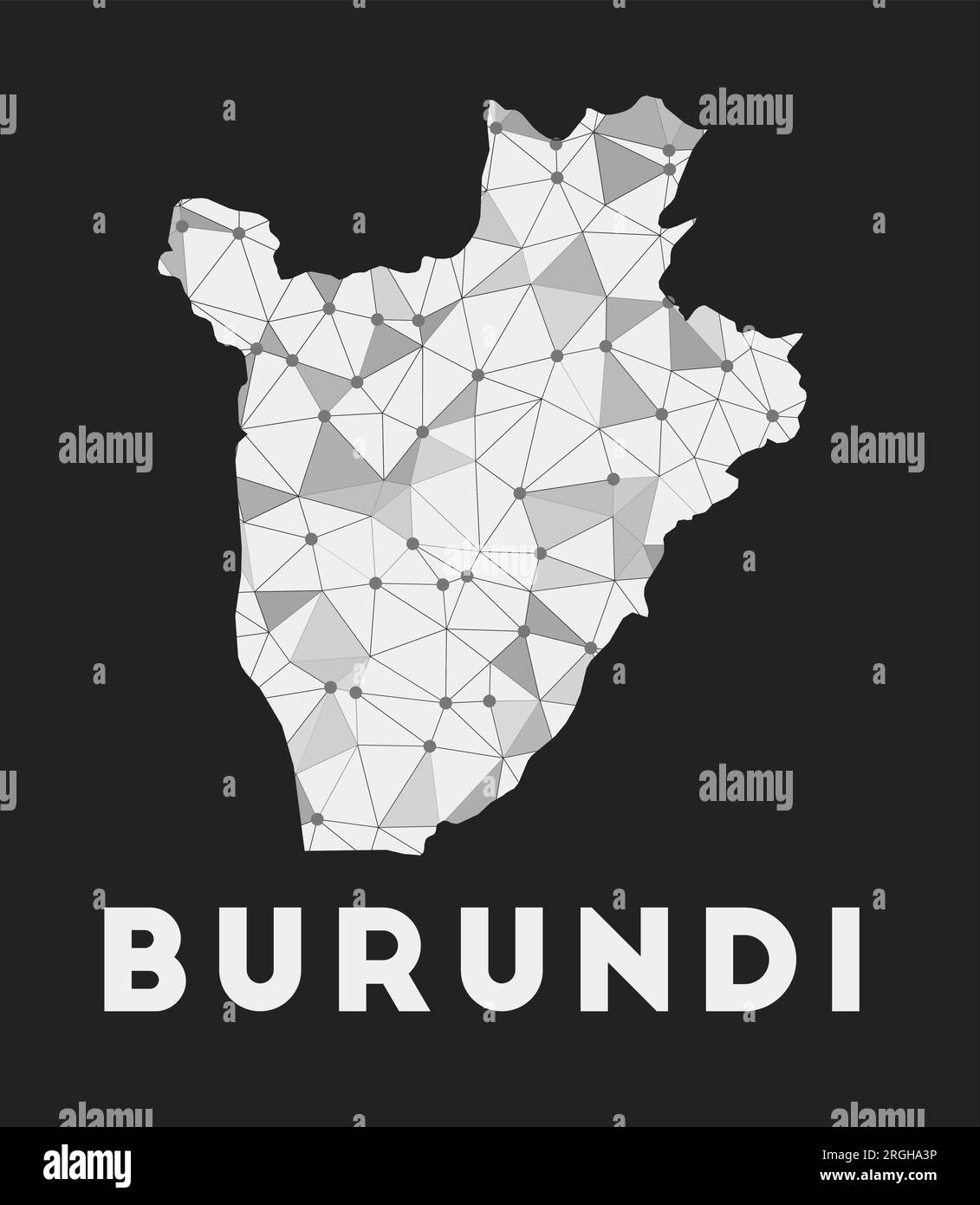 Burundi communication network map of country. Burundi trendy geometric ...