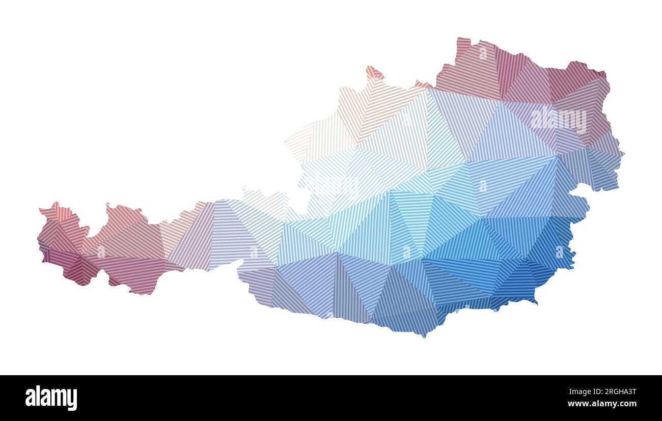 Map of Austria. Low poly illustration of the country. Geometric design ...