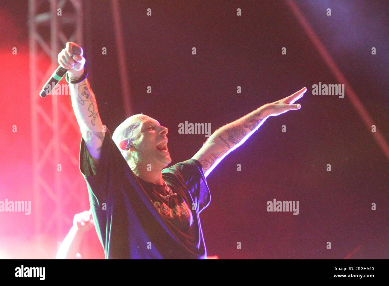 August 8, 2023, Bacoli, Campania/Napoli, Italy: Singer and rapper ...