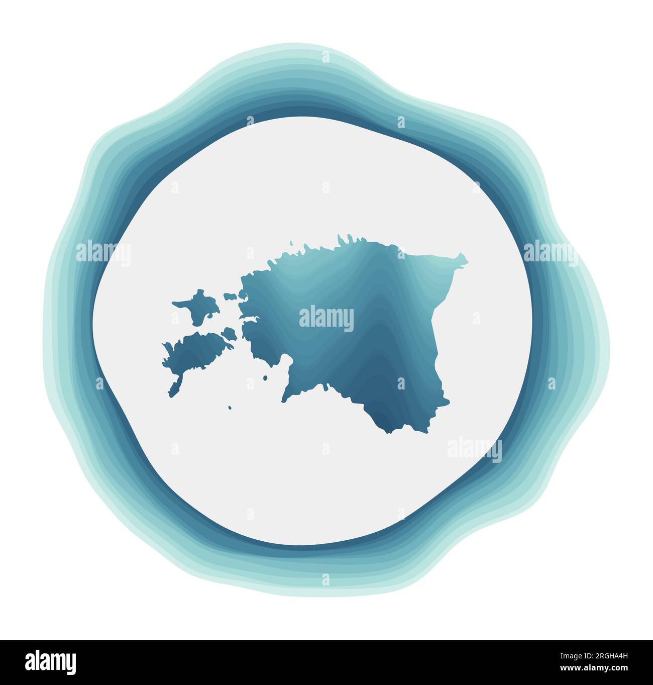 Estonia logo. Badge of the country. Layered circular sign around ...