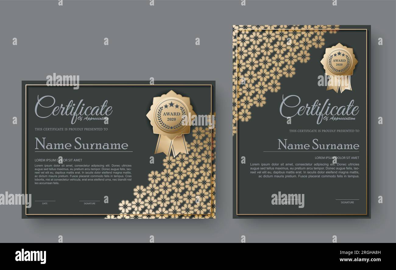 Dark certificate with floral pattern design Stock Vector Image & Art - Alamy