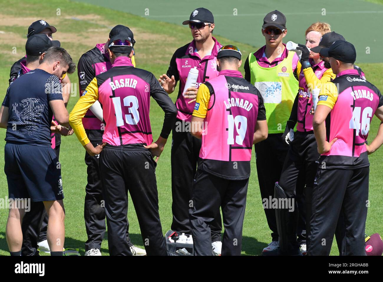 Northampton August 9 : The Somerset Cricket Team during the 50 Over one ...