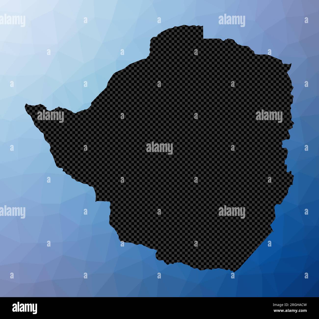 Zimbabwe geometric map. Stencil shape of Zimbabwe in low poly style ...