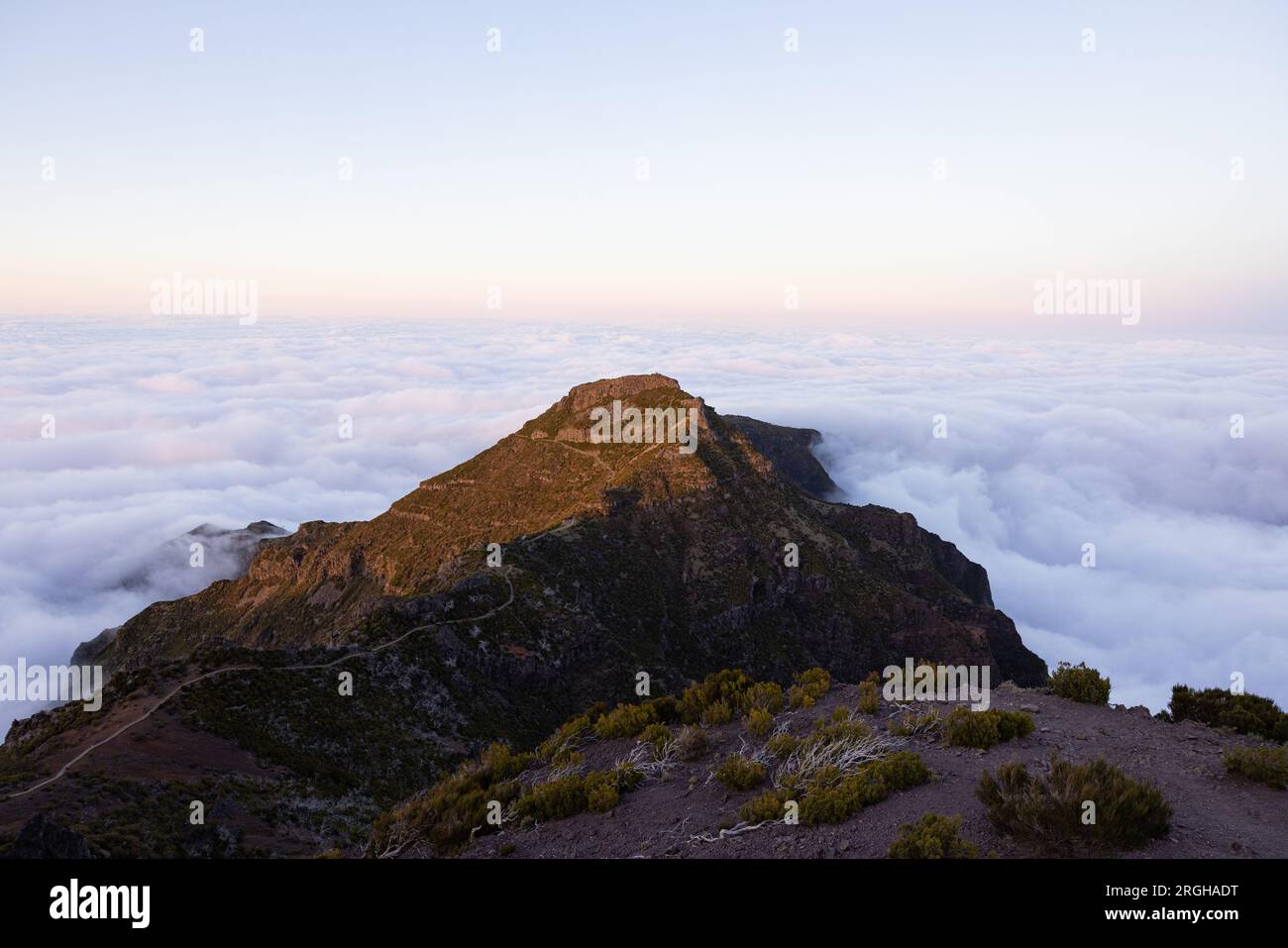 Great sunrise on the Pico do Arieiro in Madeira with epic fog wrapping ...