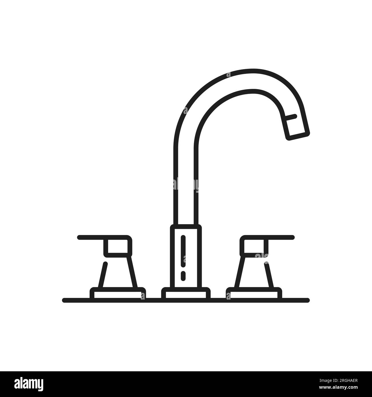 Tap kitchen and bathroom compression faucet outline icon. Bathroom ...
