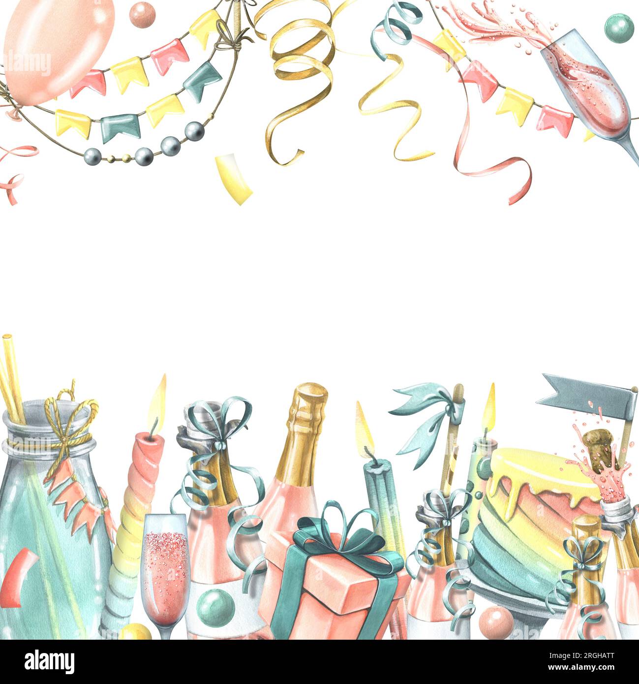The square frame is bright, congratulatory. Watercolor illustration ...