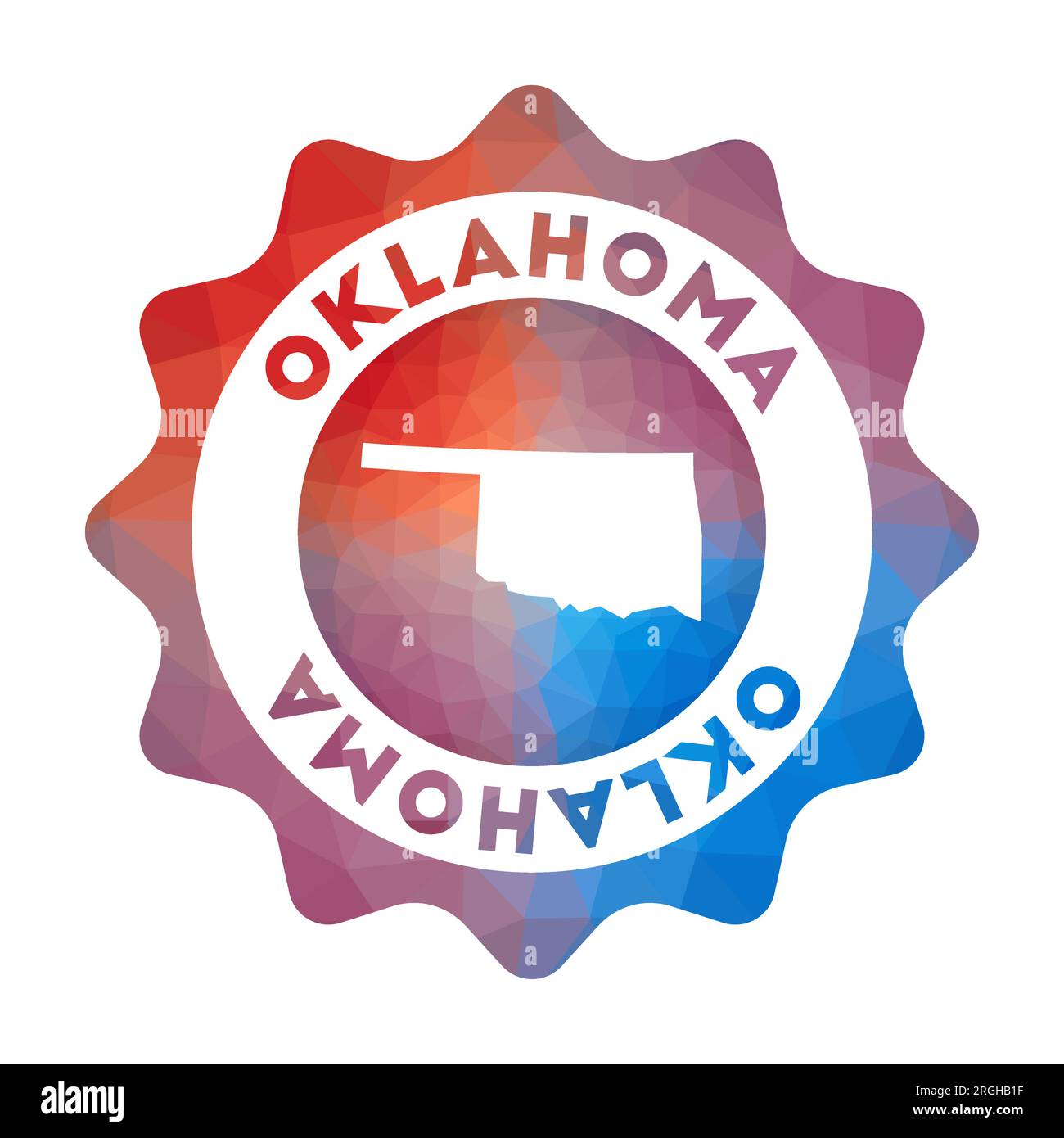 Oklahoma low poly logo. Colorful gradient travel logo of the US state in geometric style Stock ...
