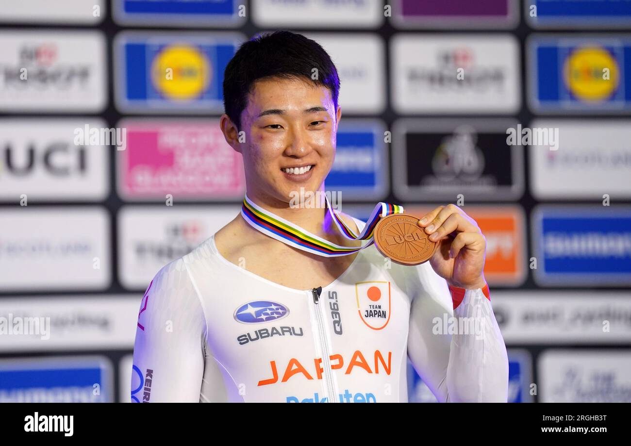 Japan’s Shinji Nakano with their bronze medal for the Men Elite Keirin ...