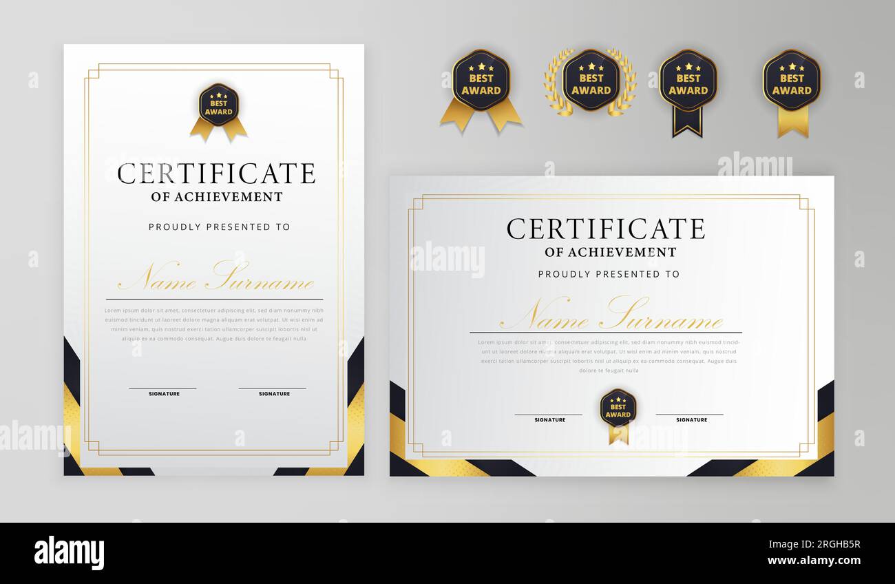Gold Certificate Border Vector