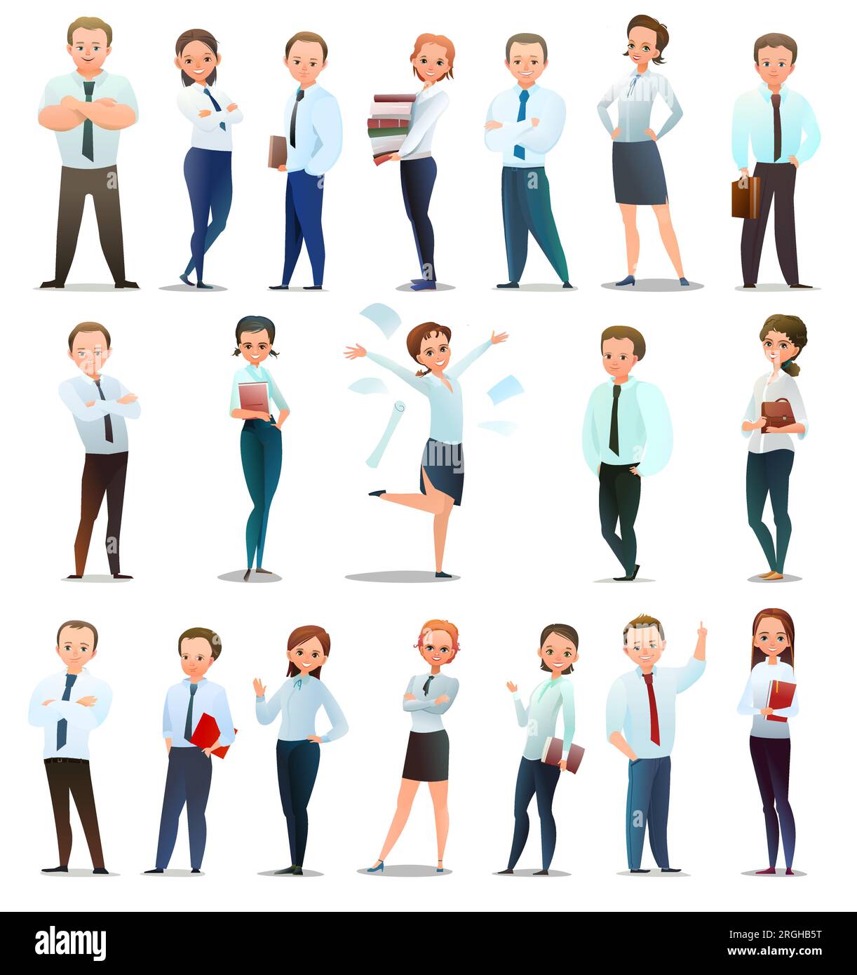 Young students and high school students. set of characters. Funny ...