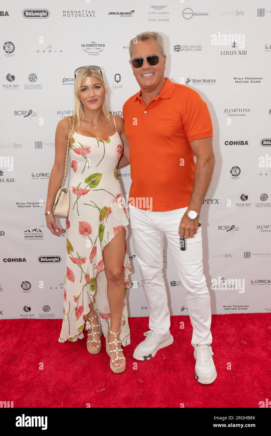 Alba Jancou and Peter Cook attends the Hamptons Concours 2023 Celebrating Ferrari and the 75th ...
