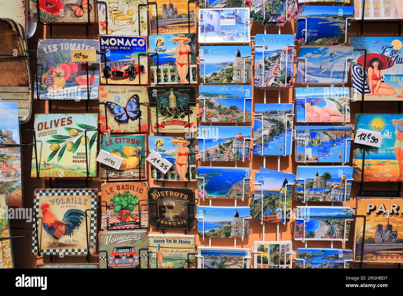 French Riviera postcards for sale Stock Photo - Alamy