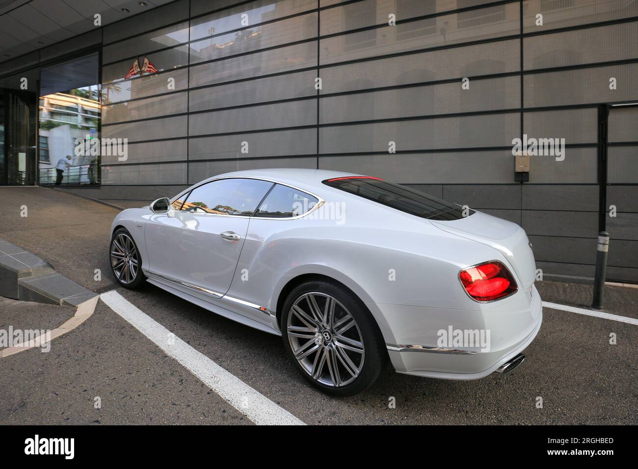 Luxury car white Bentley Continental GT in Monaco Stock Photo - Alamy