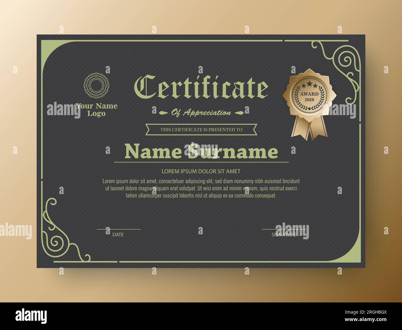 Stylish certificate Stock Vector Images - Alamy