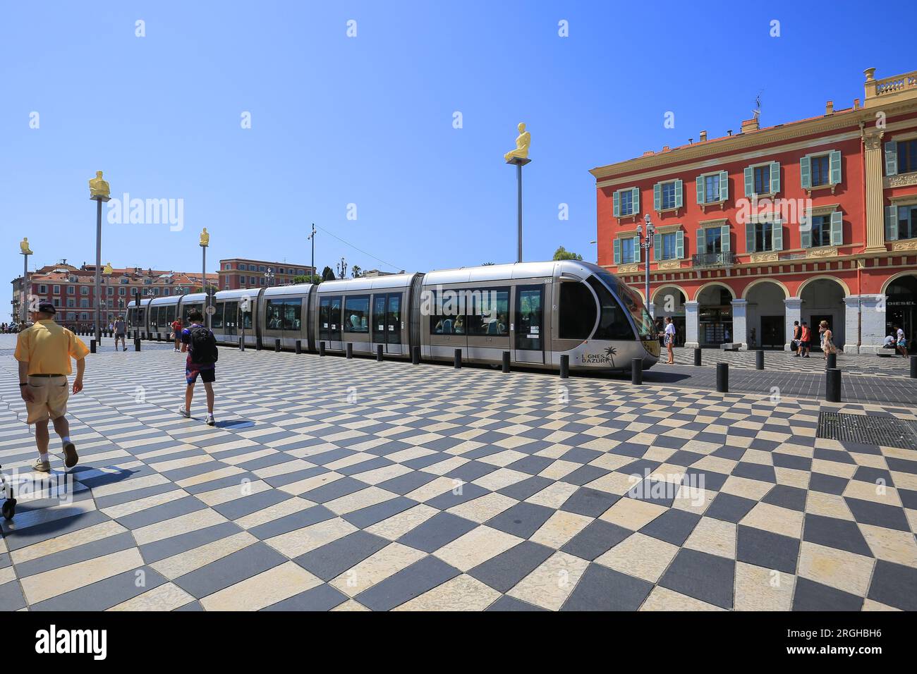 NicPublic tram on the main square in Nice Stock Photo - Alamy