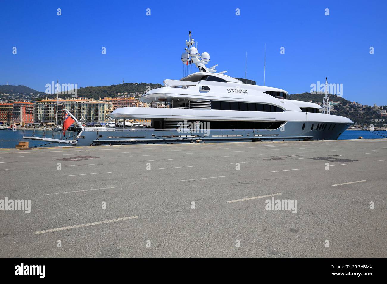 Luxury yacht Sovereign moored in the port of Nice Stock Photo - Alamy