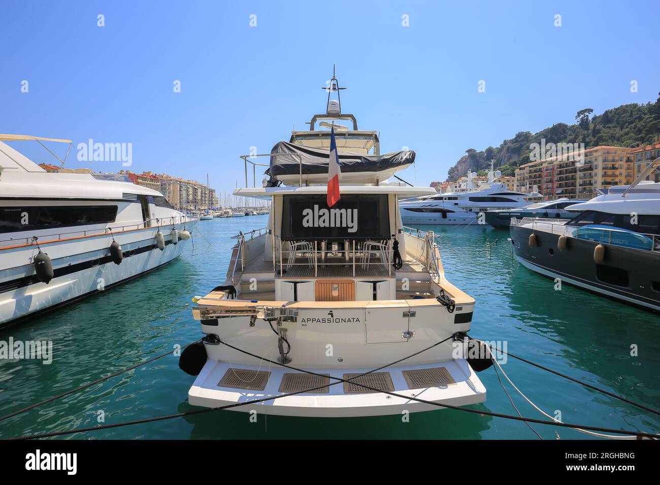 Luxury yacht moored in the port of Nice Stock Photo - Alamy