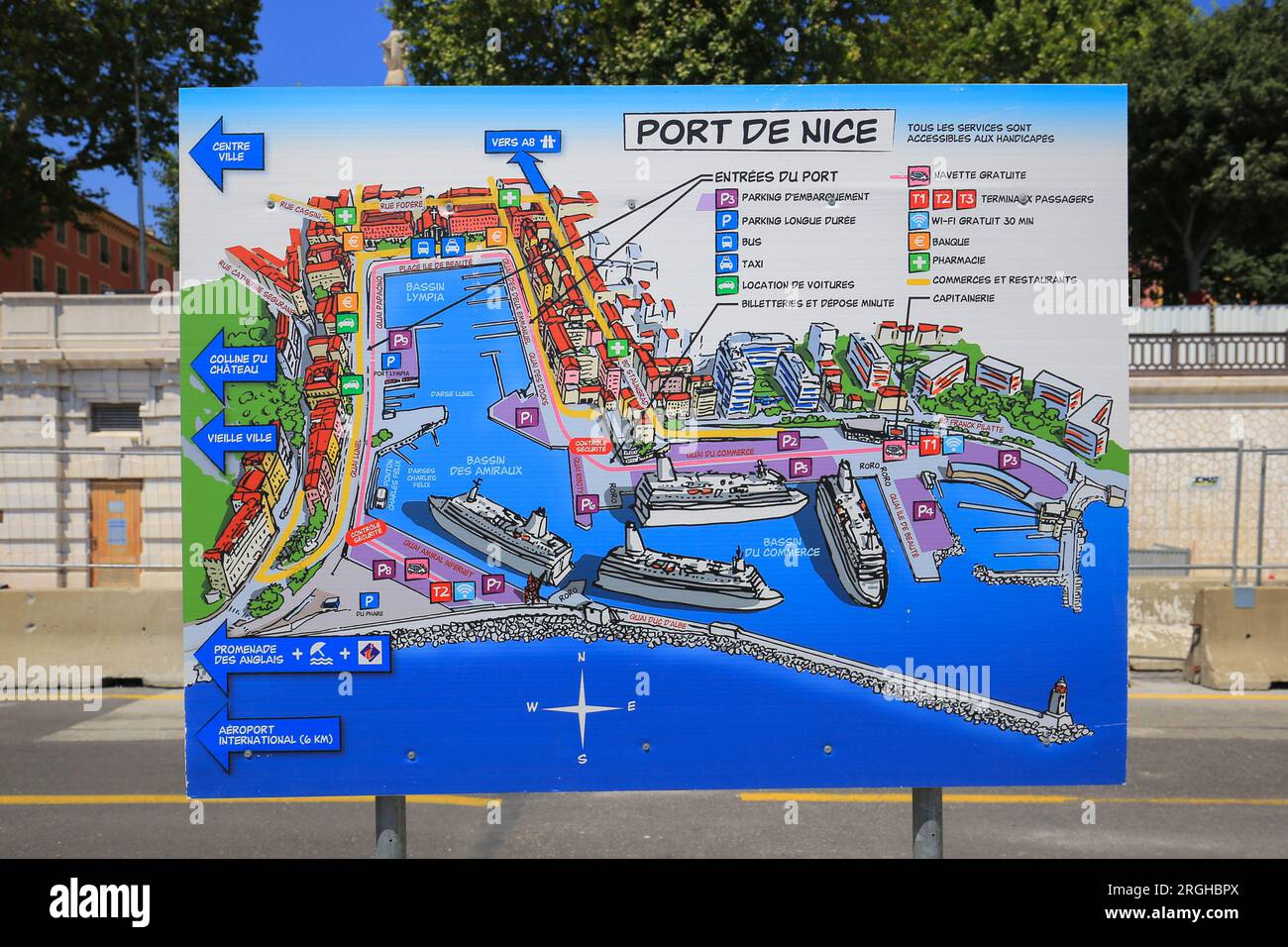Outdoor map of Port de Nice Stock Photo - Alamy