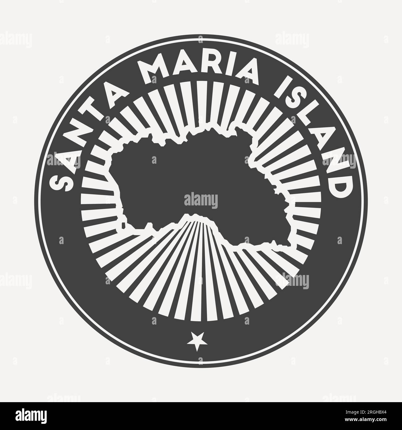 Santa Maria Island round logo. Vintage travel badge with the circular ...