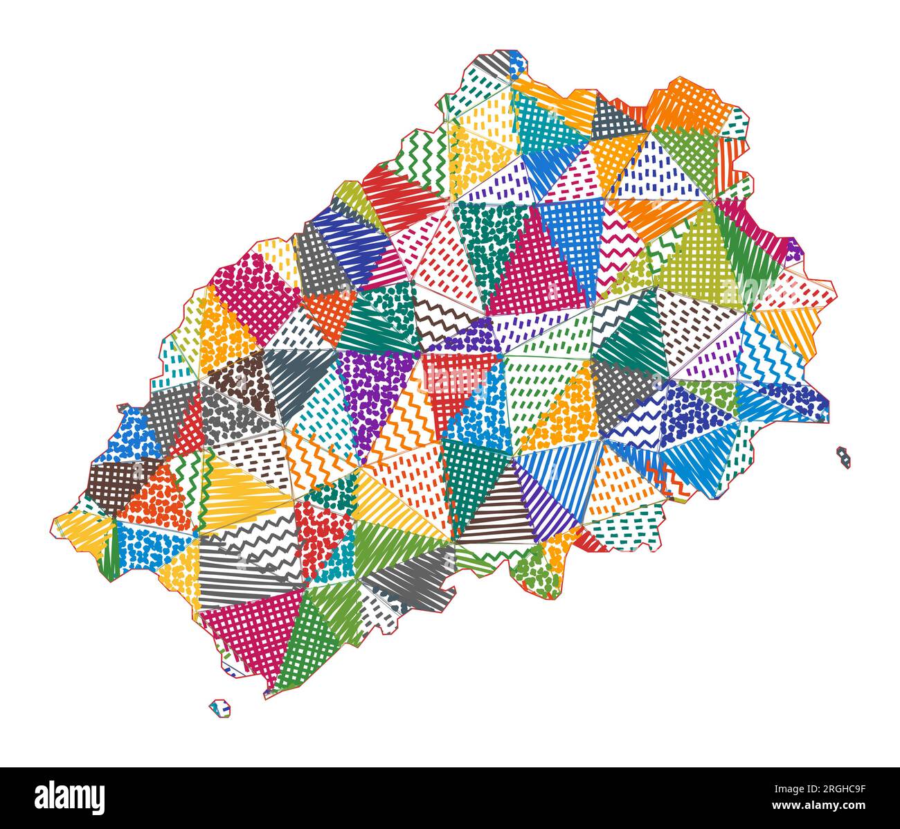 Kid style map of Saint Helena. Hand drawn polygons in the shape of ...