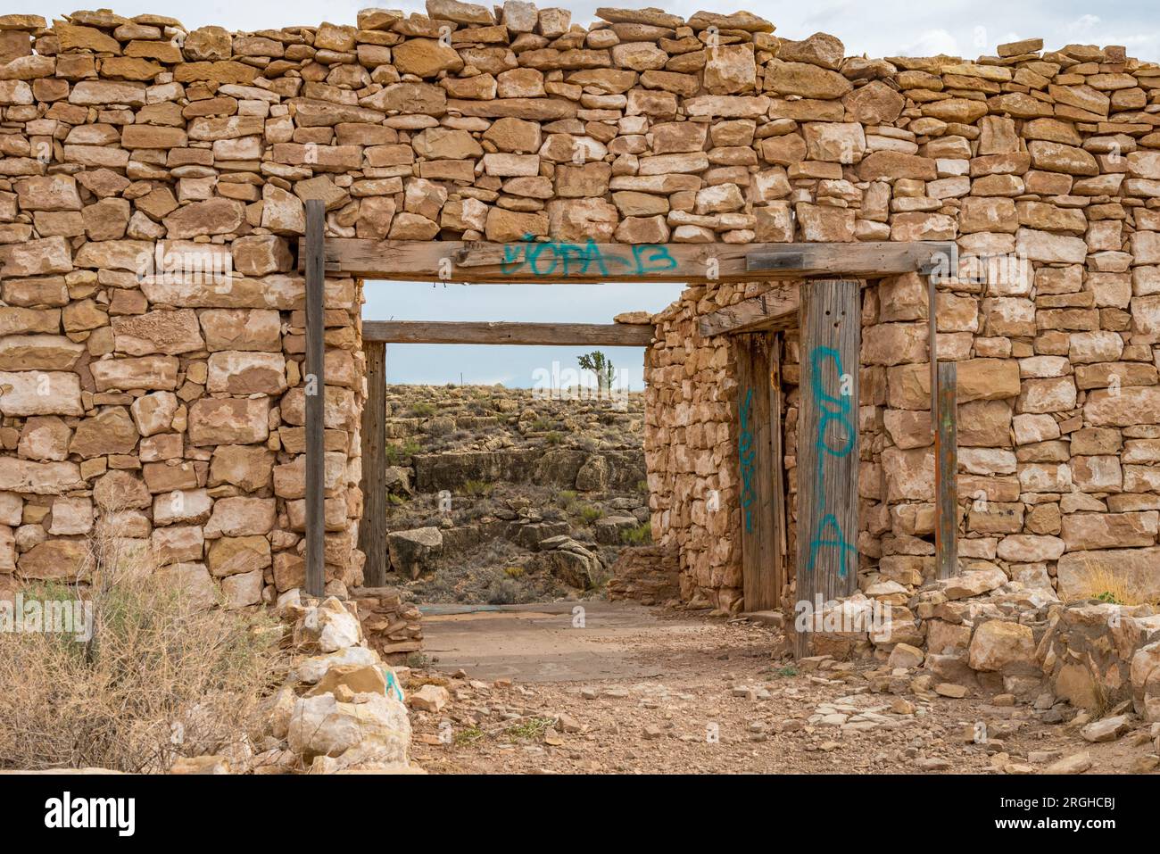 Part of the abandoned zoo at Two Guns, AZ. This was also the site of an ...