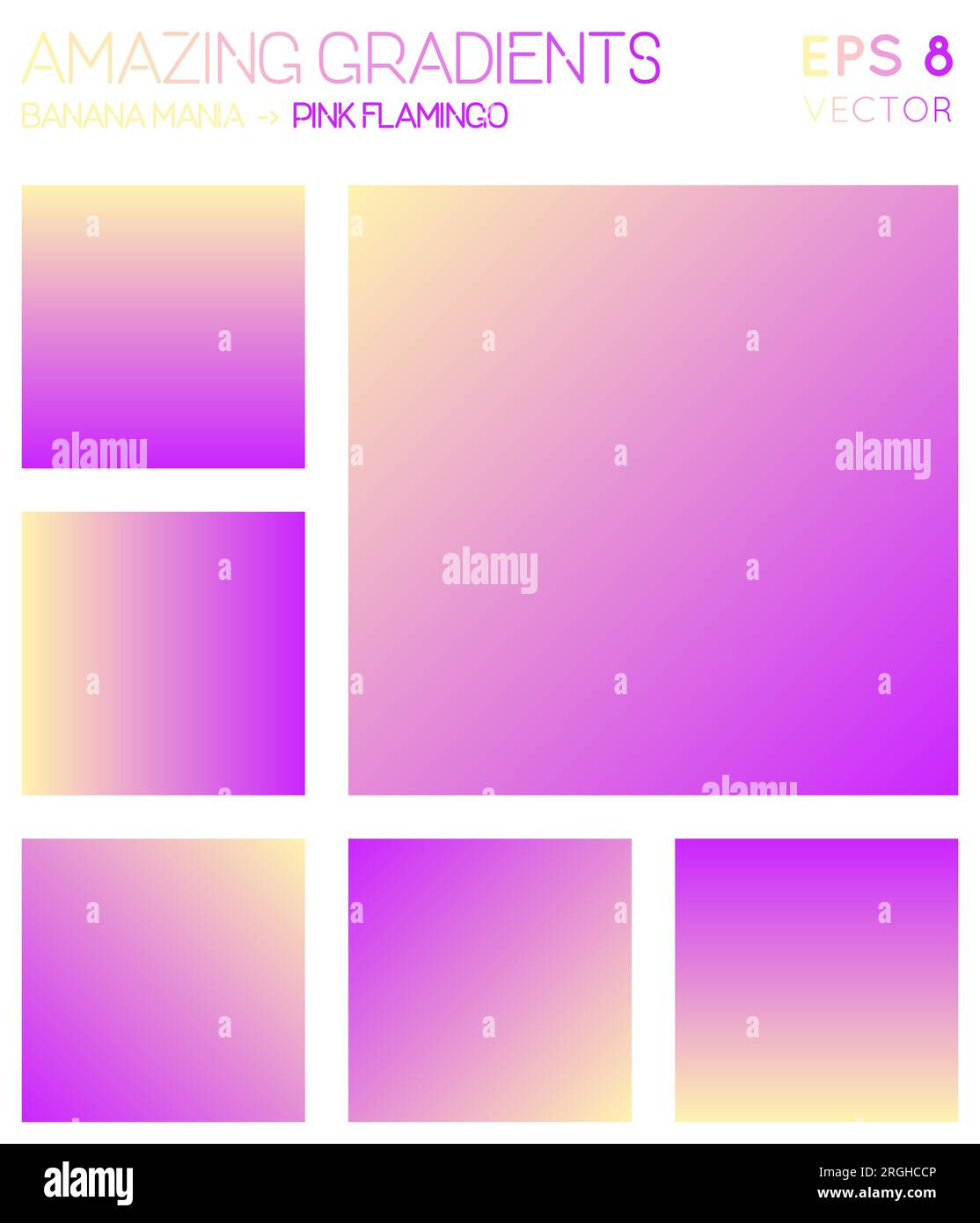 Colorful gradients in banana mania, pink flamingo color tones. Adorable ...