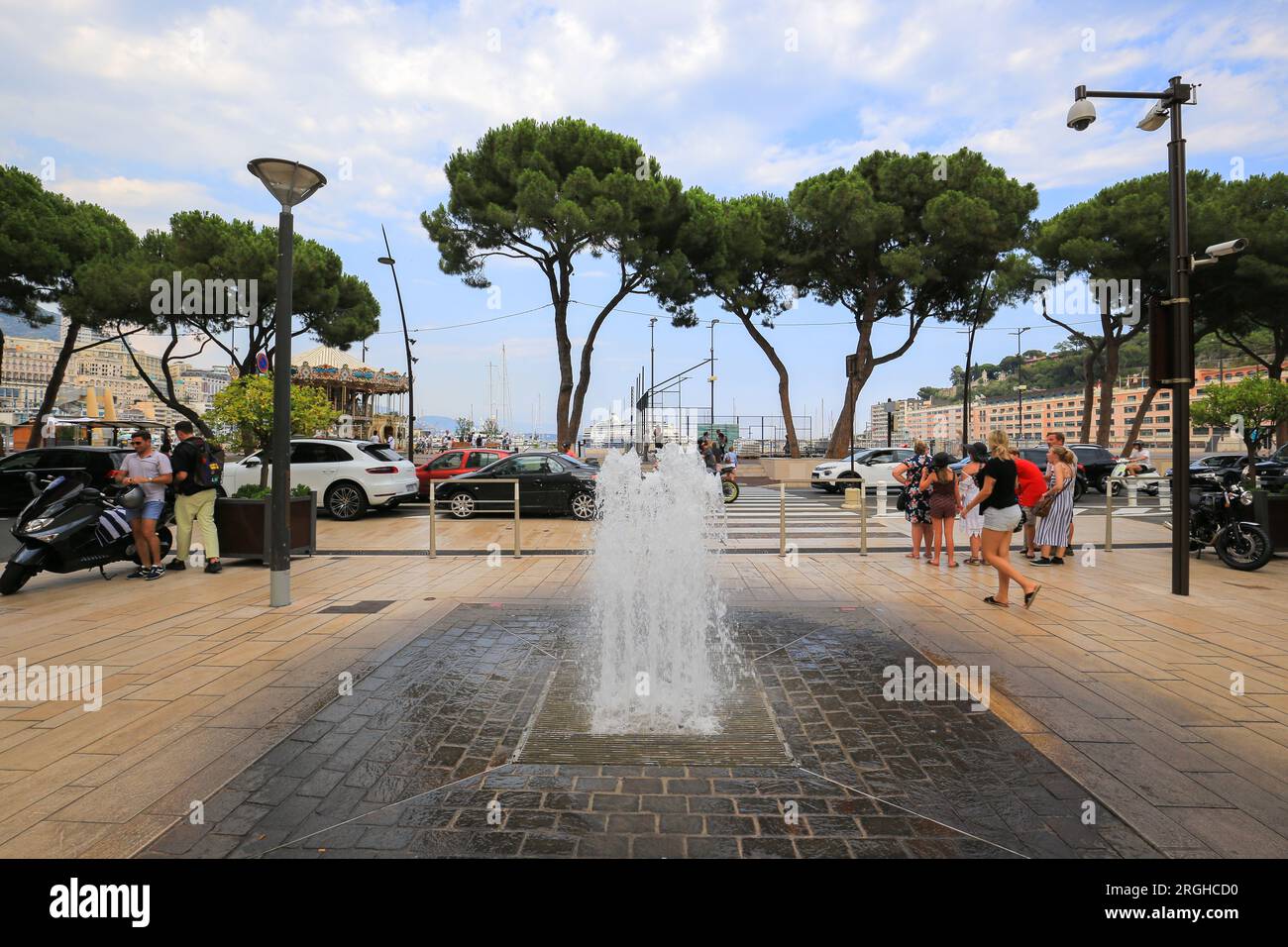 Fountain on the street in Monaco Stock Photo - Alamy
