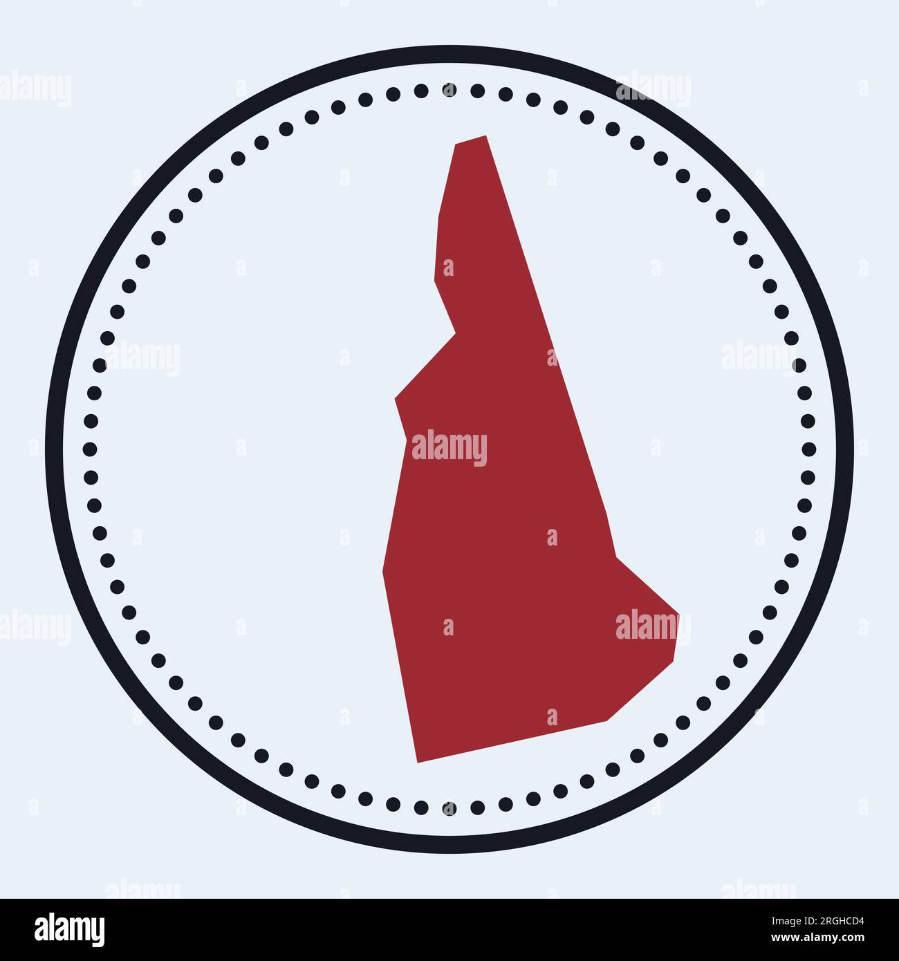 New Hampshire round stamp. Round logo with US state map and title ...