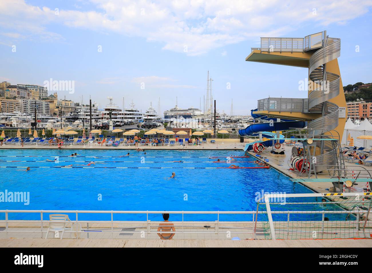 Outdoor swimmin pool in Monaco Stock Photo - Alamy