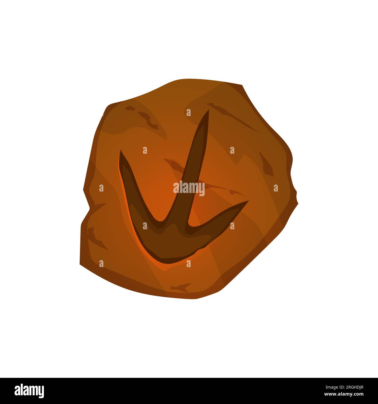 Ancient dinosaur footprint, archeology paw fossil. Jurassic monster ...