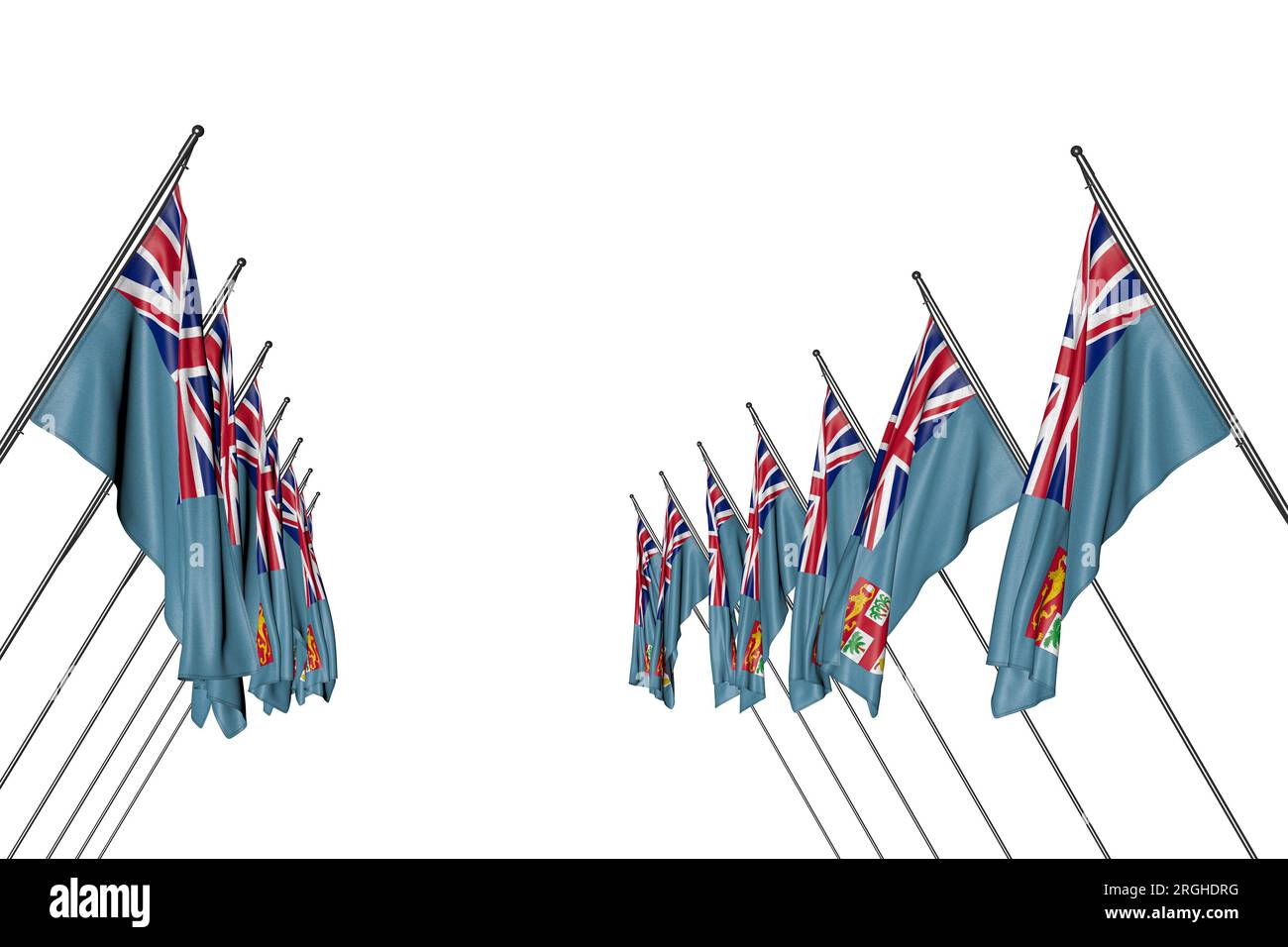 cute national holiday flag 3d illustration - many Fiji flags hanging on ...