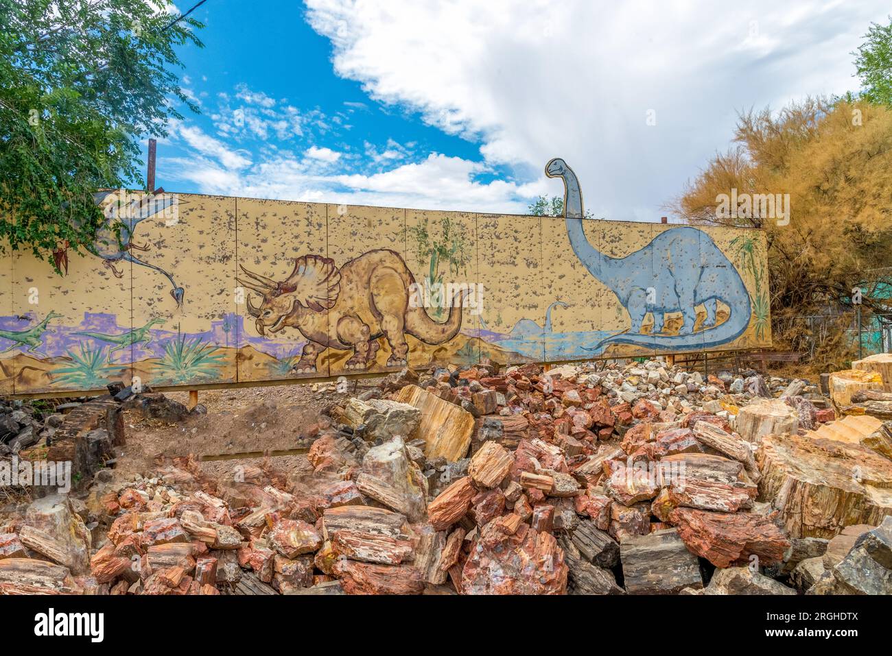 The famous Rainbow Rock Shop, closed but not abandoned, in Holbrook, AZ ...