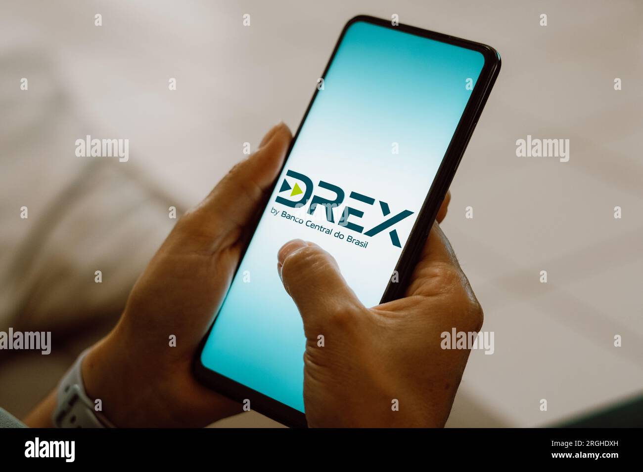 In this photo illustration, the Drex logo seen displayed on a ...