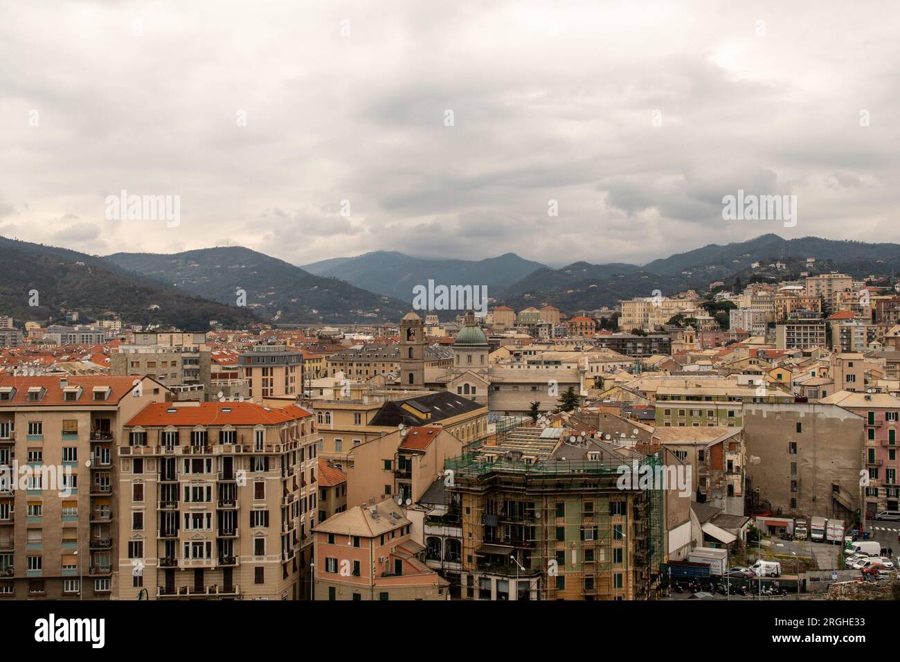 Rooftop cityscape with the Cathedral of Santa Maria Assunta (1605) and ...