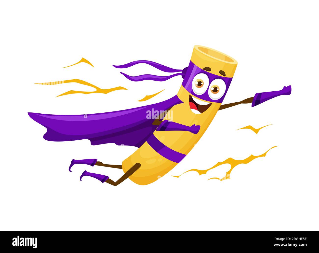 Cartoon rigatoni italian pasta food superhero character. Isolated ...