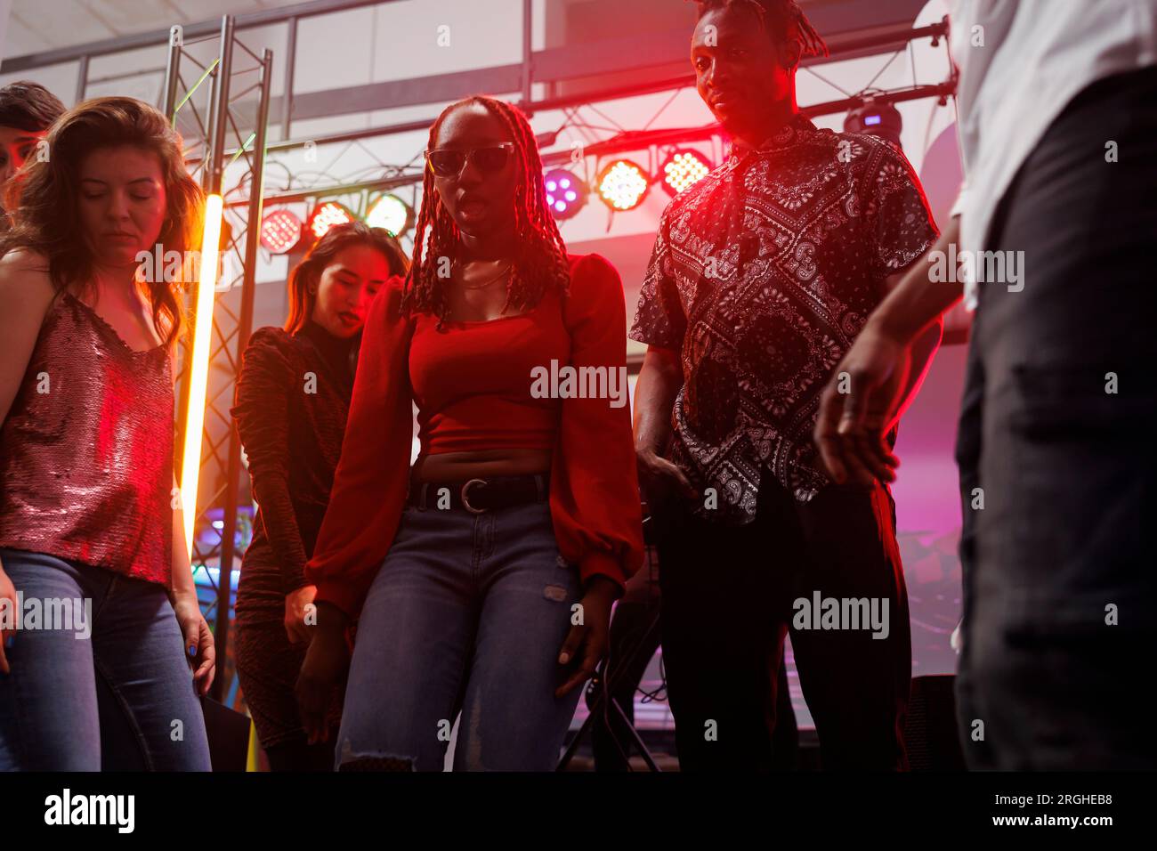 Group young friends doing jump hi-res stock photography and images - Alamy