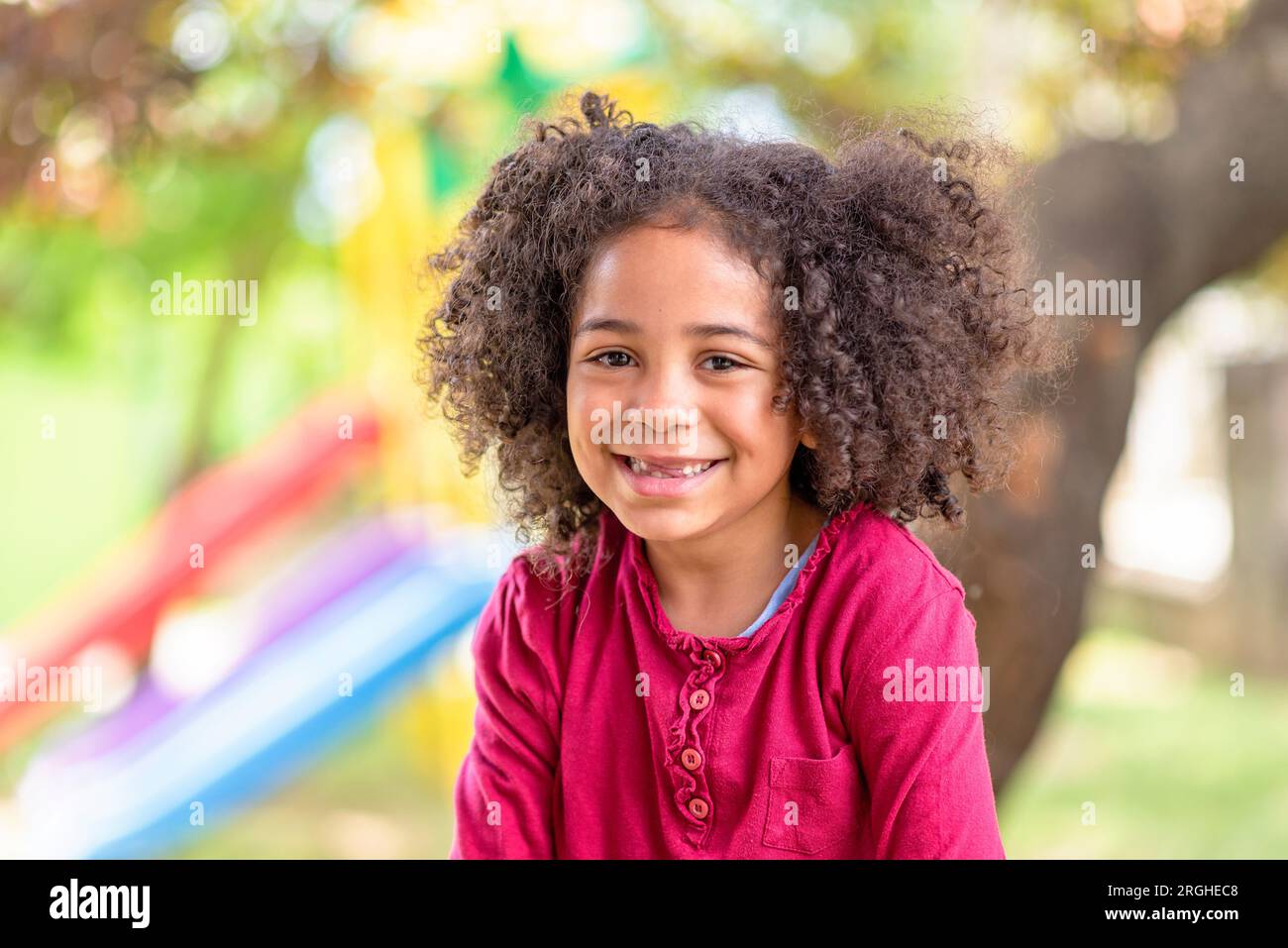 happy girl portrait, child smiling with tears in eyes, happy African ...