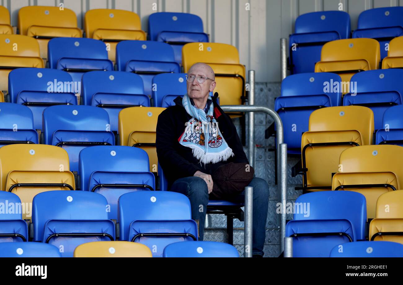 A lone Coventry City fan in the stands early before the Carabao Cup ...
