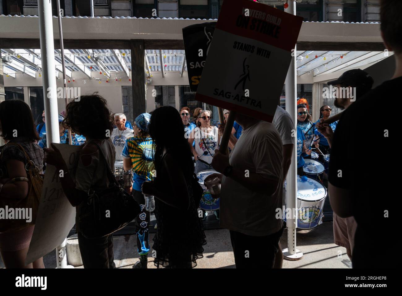 Fogo Azul NYC joined WGA picket on 100th day of strike at Netflix and ...