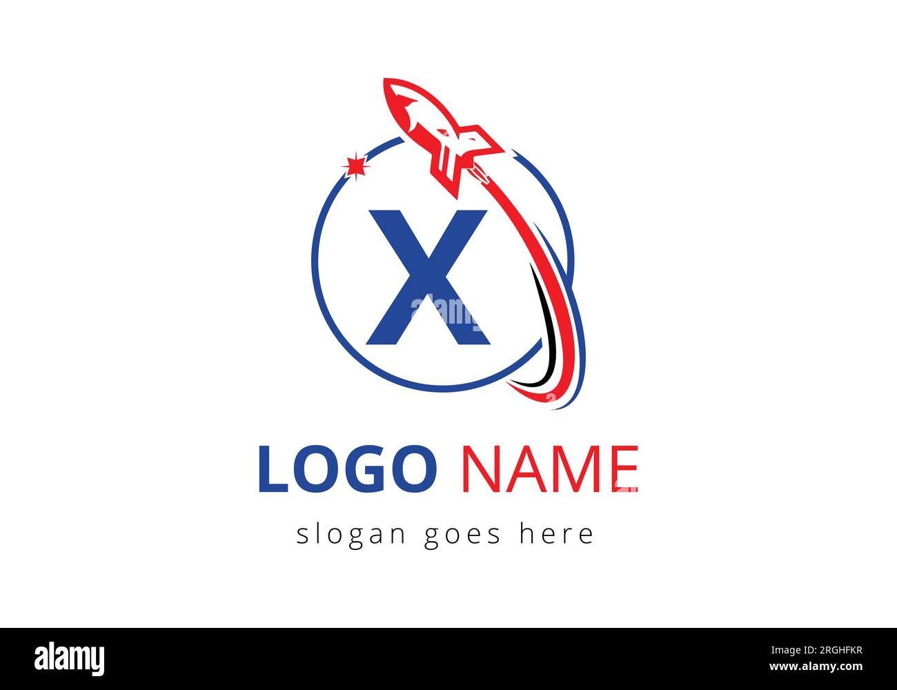 Initial X monogram letter alphabet with a Rocket logo design. Rocket ...