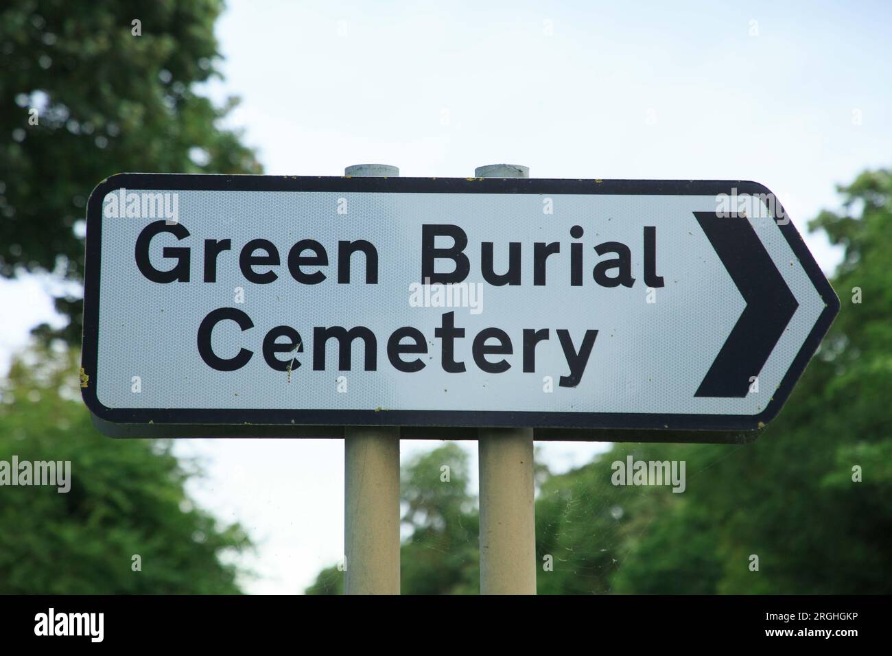 Green Burial Cemetery sign Stock Photo - Alamy