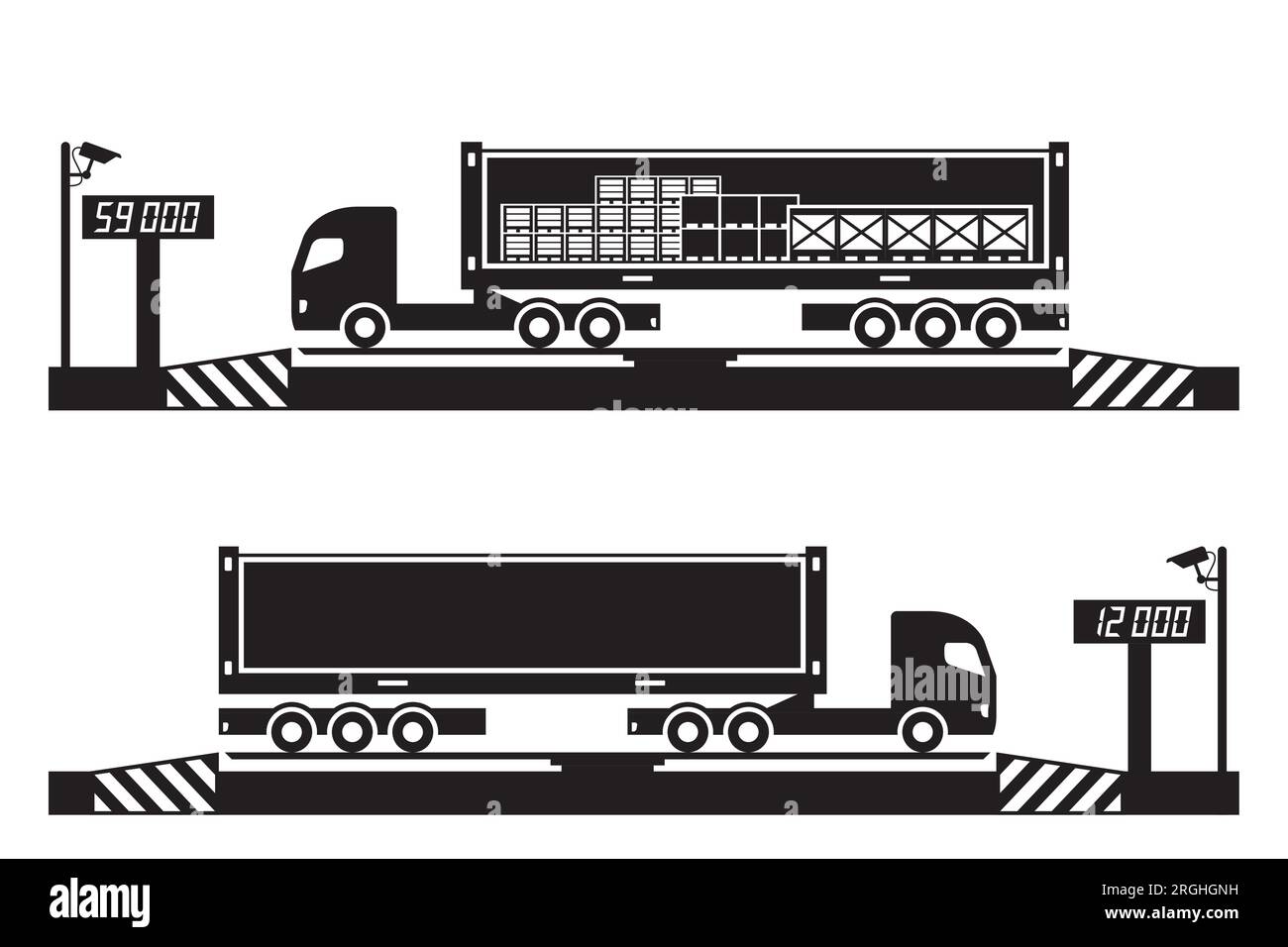 Truck at weighbridge scale – vector illustration Stock Vector Image ...