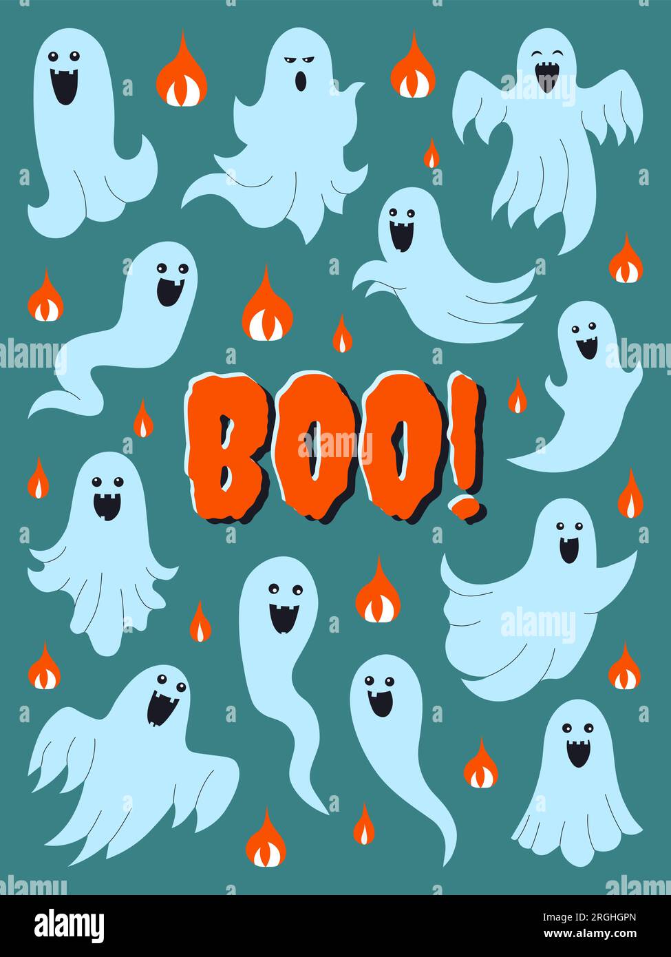 Ghost screaming holiday halloween Stock Vector Images - Alamy
