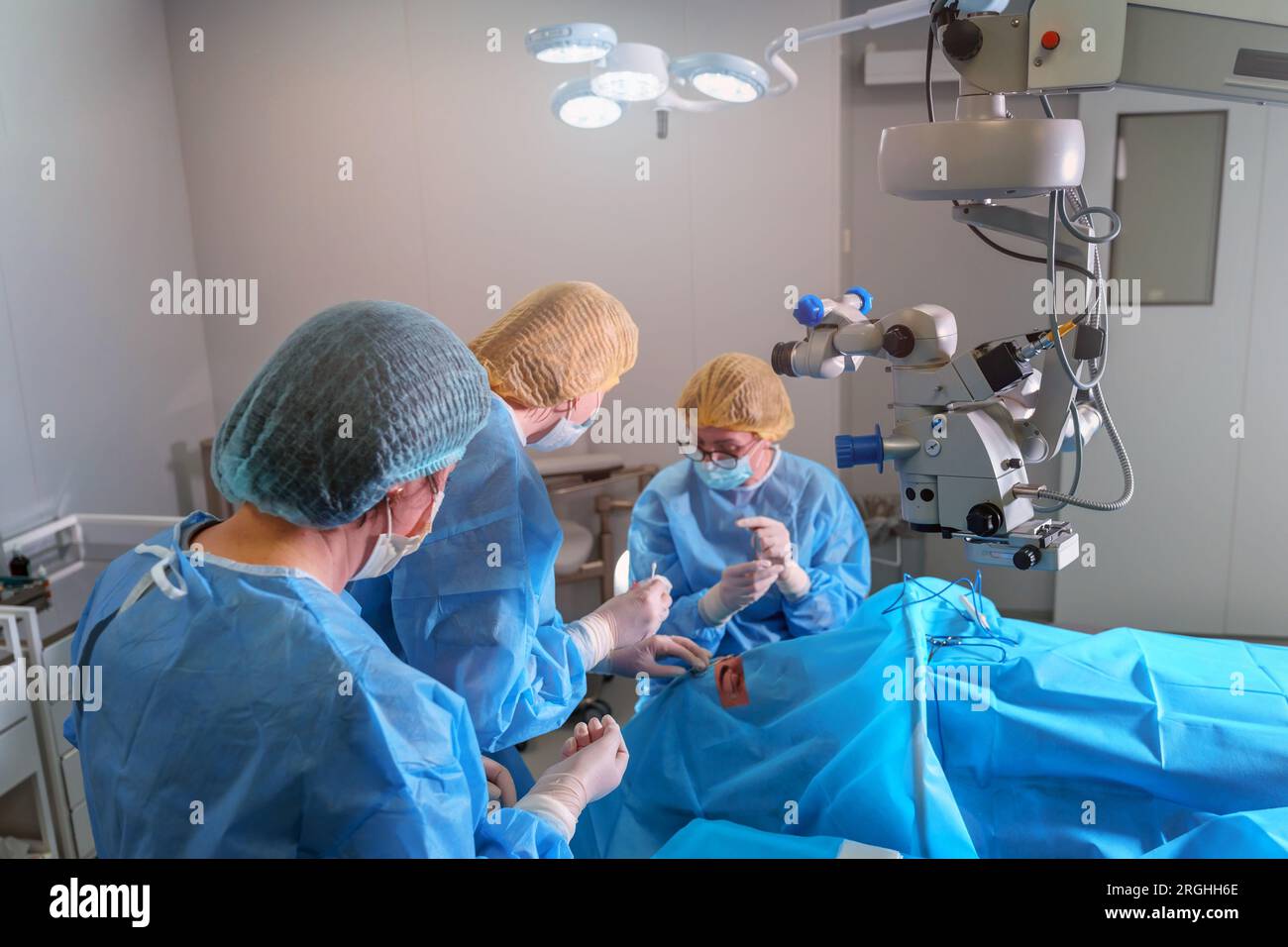 Blepharoplasty plastic surgery. Rejuvenation of the area around the ...
