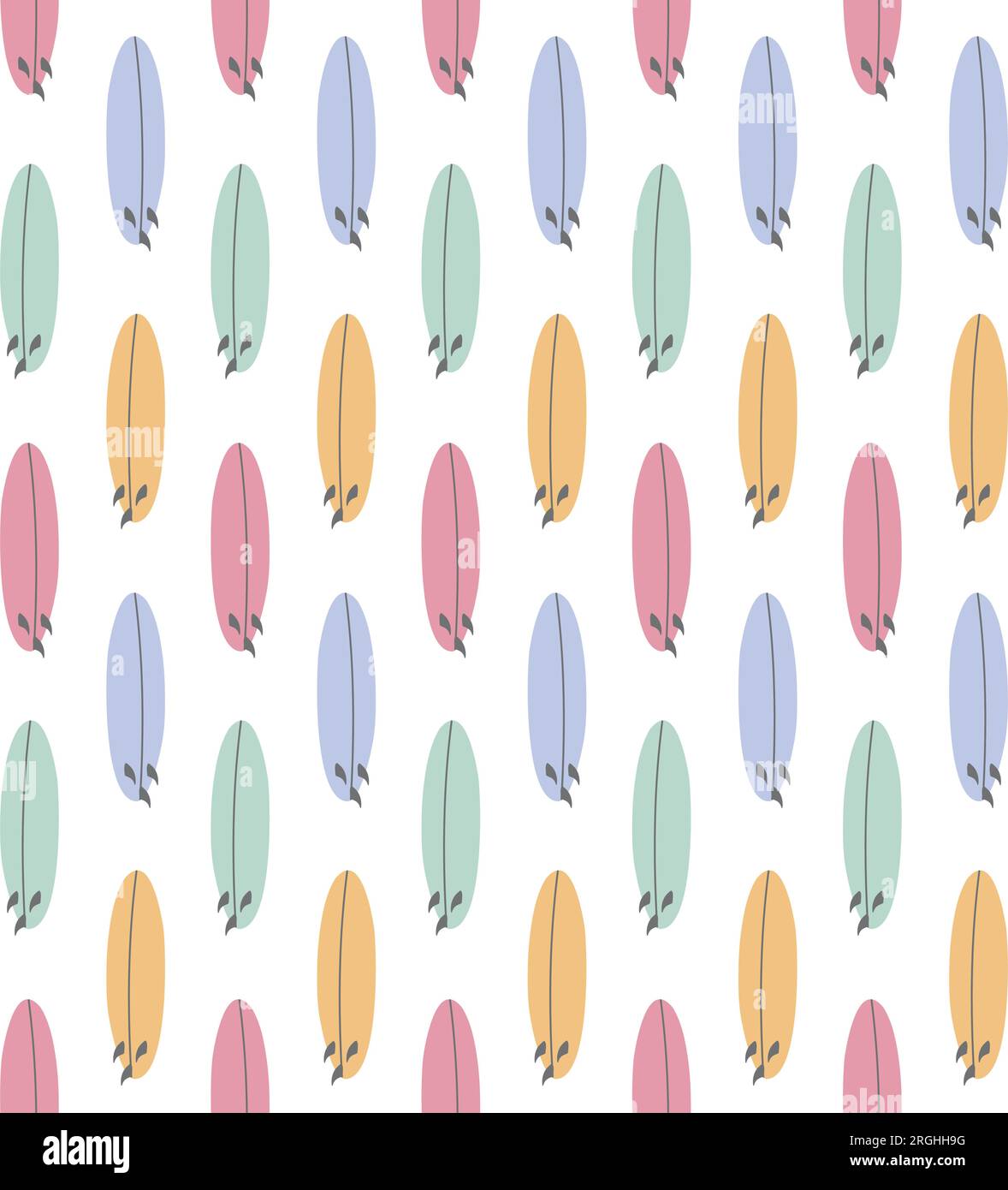 Vector seamless pattern of hand drawn surfboard Stock Vector Image ...